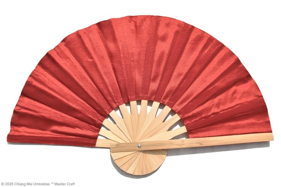 Imitation Silk Folding Hand Fans | Chiang Mai Umbrellas
